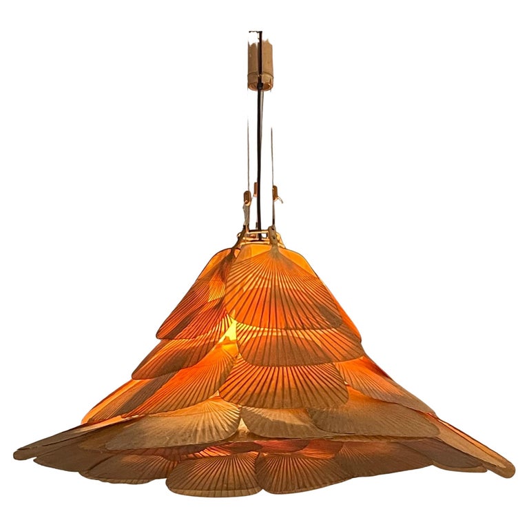 60 Fan "ROKU-JU" Uchiwa Chandelier by Ingo Maurer for Design M, 1970s ...