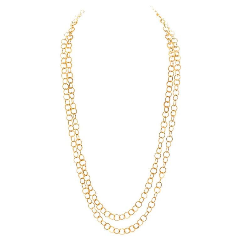 Gold Circle Link Necklace Gold Circle Link Necklace For Sale at 1stDibs
