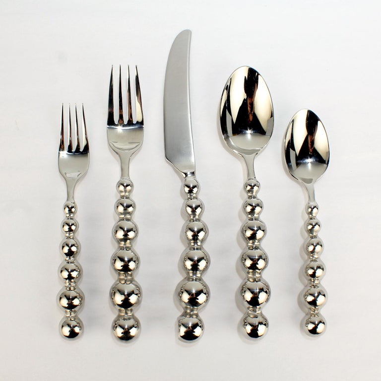 60 Pc Space Age Galaxy Pattern Stainless Steel Flatware Set by ...