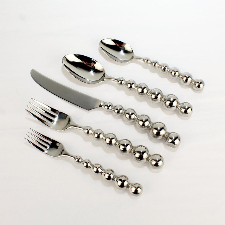 60 Pc Space Age Galaxy Pattern Stainless Steel Flatware Set by ...
