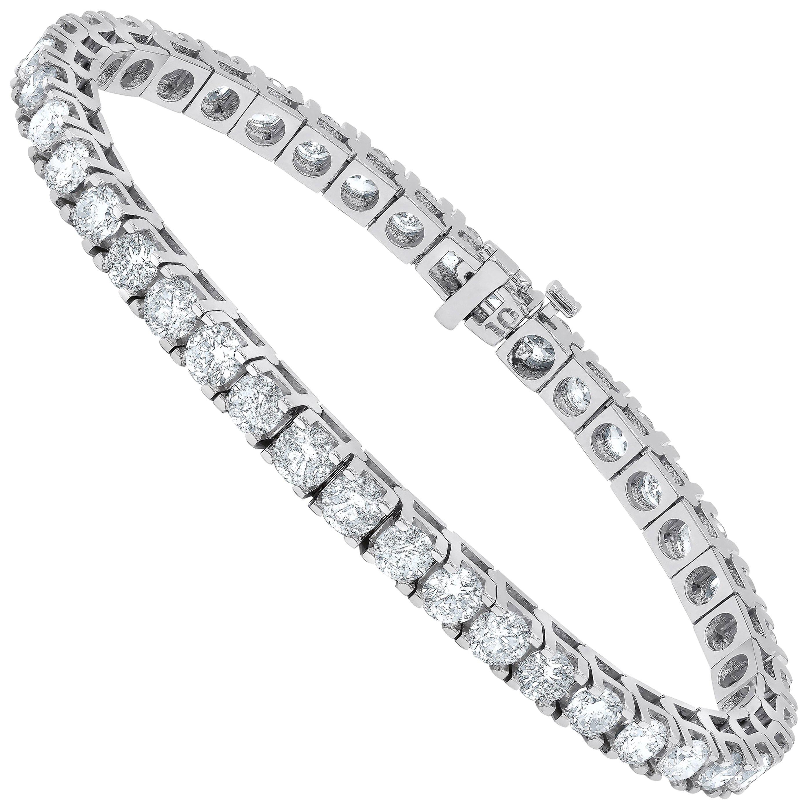 6 00 Carat Diamond Tennis Bracelet In White Gold At 1stDibs Rolex And
