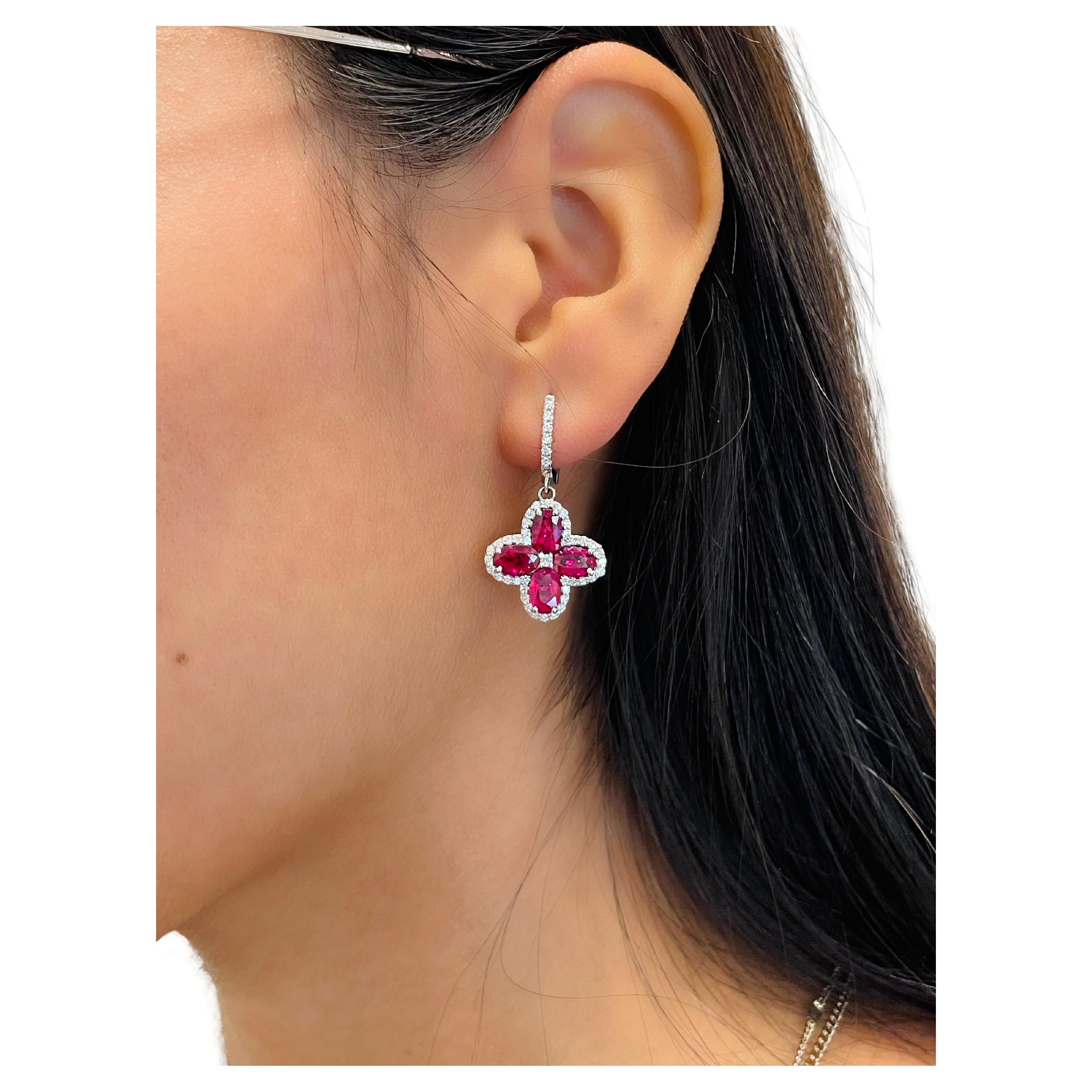 Victorian Natural Ruby and Diamond Earrings at 1stDibs