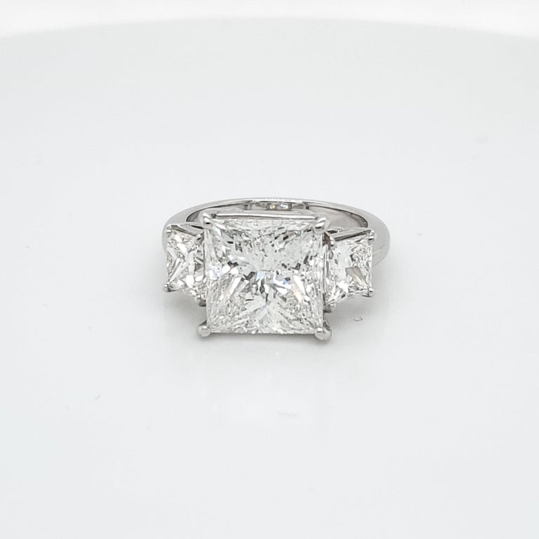 6.04 Carat Princess Cut Three-Stone Ring at 1stDibs | three stone ...