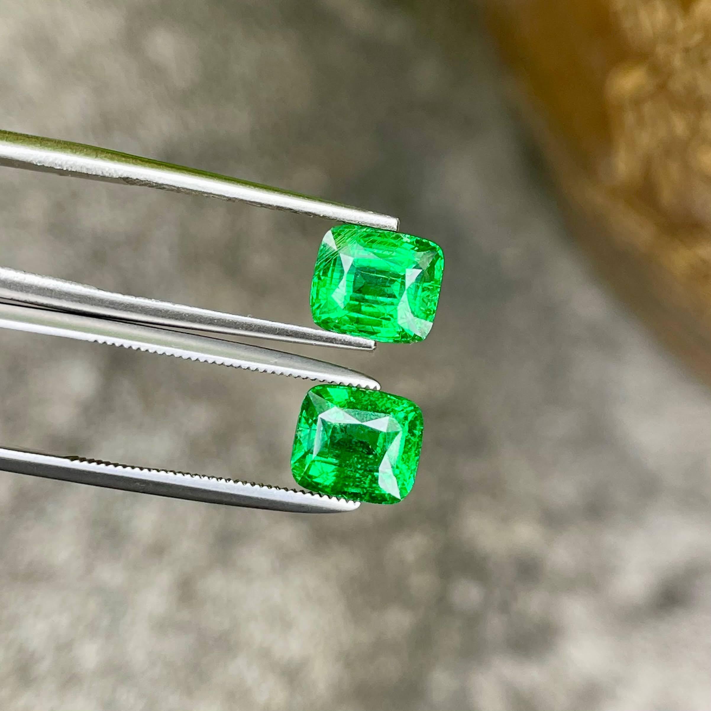 6.05 Carats Tsavorite Garnet Pair Cushion Cut Natural Gemstone From ...
