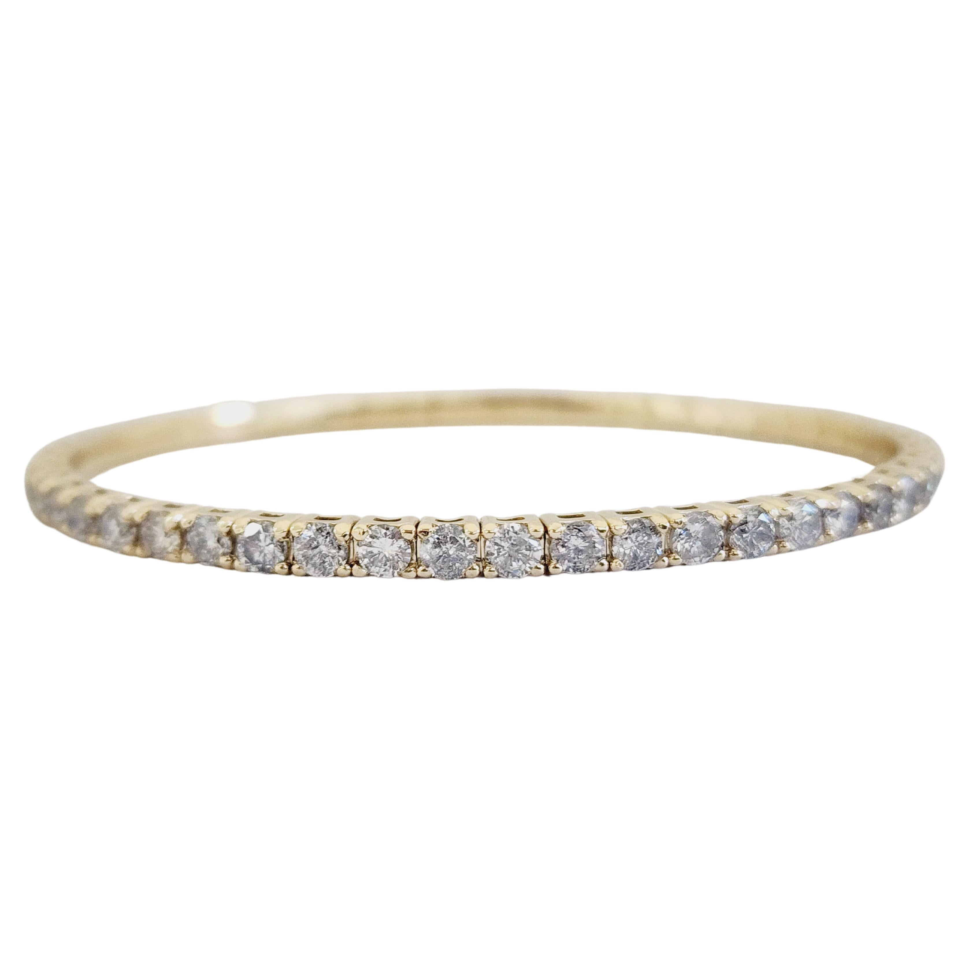 6.06 Carat Full Flexible Bangle Yellow Gold 14 Karat Bracelet For Sale ...
