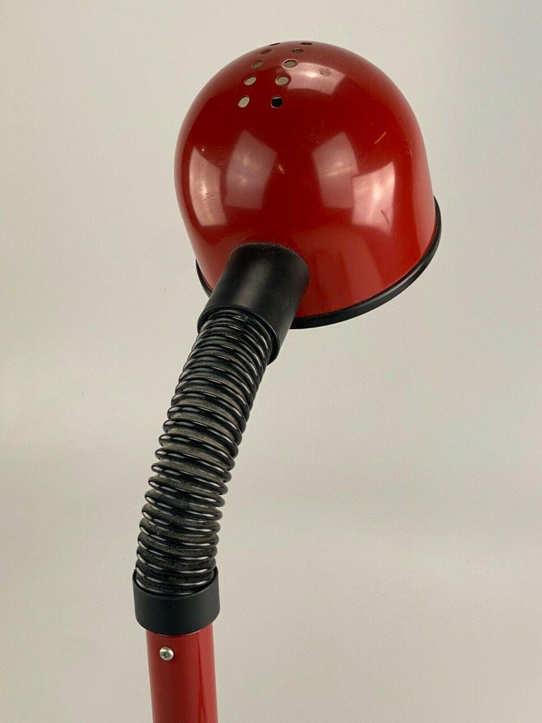 60s 70s Ball Lamp Lamp Light Red Table Lamp Space Age Design 60s 70s ...