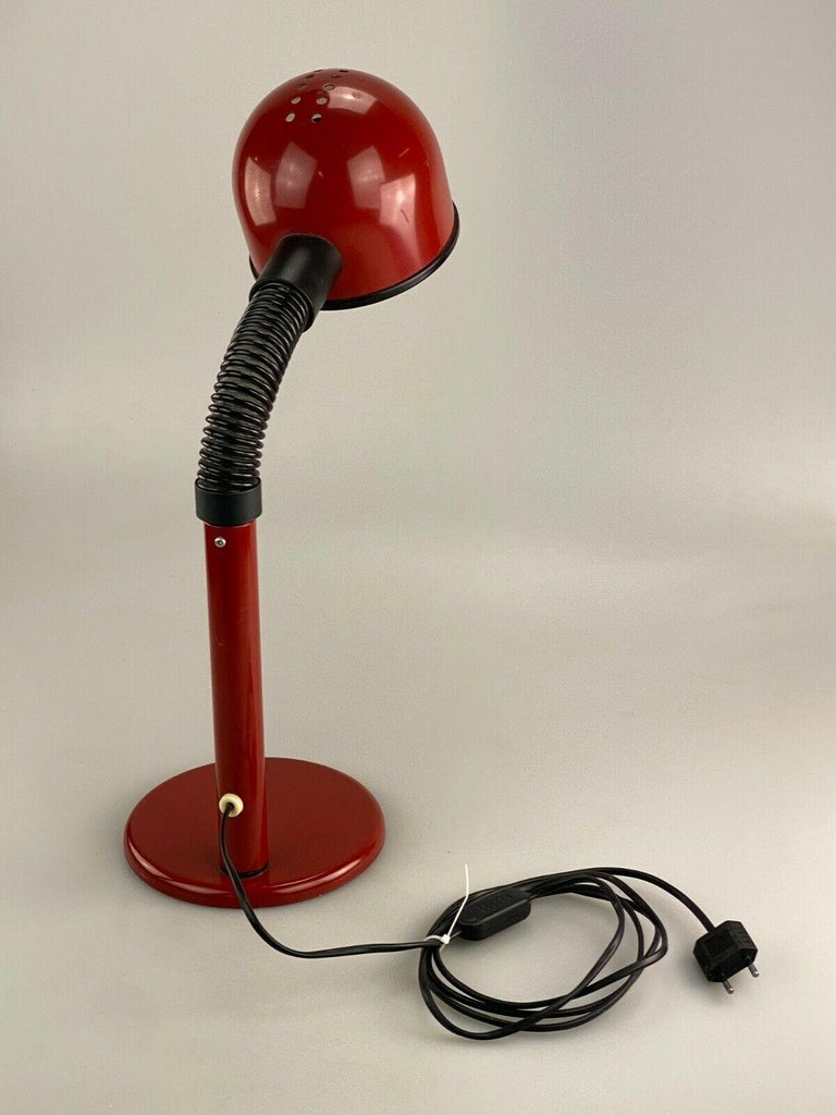 60s 70s Ball Lamp Lamp Light Red Table Lamp Space Age Design 60s 70s ...