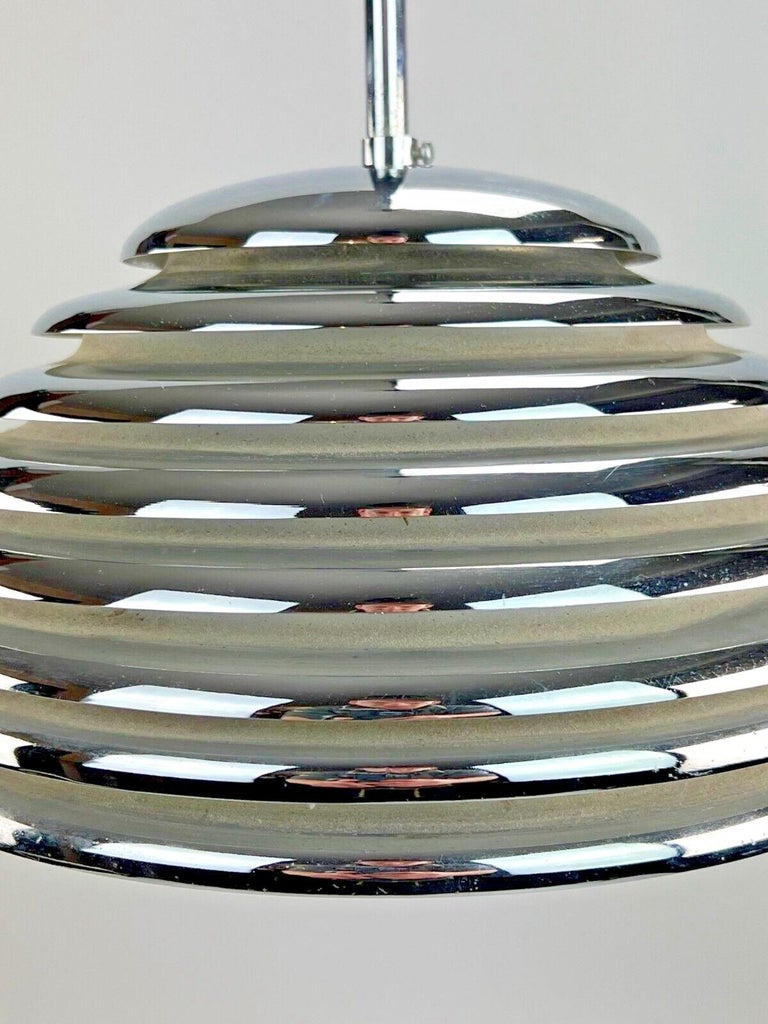 60s 70s Ceiling Lamp Staff Lights Kazuo Motozawa Saturno Chrome Design ...