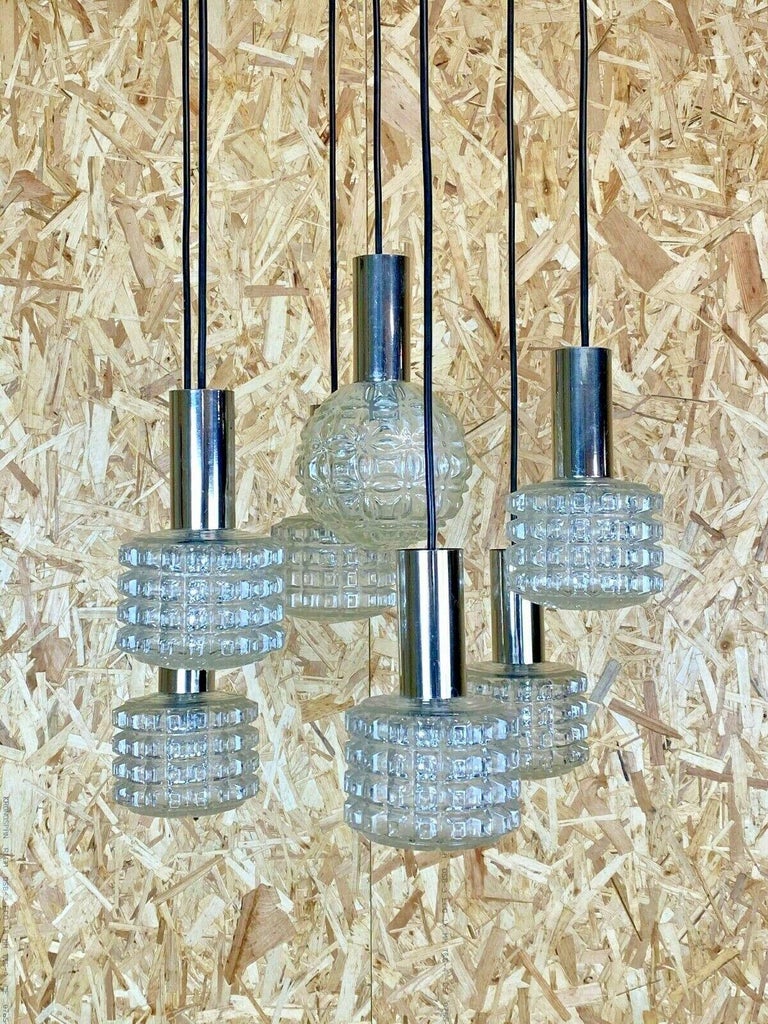 60s 70s Ceiling Light Hanging Lamp Cascade Lamp Glass Space Age Design ...