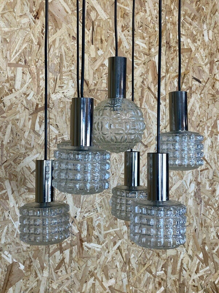 60s 70s Ceiling Light Hanging Lamp Cascade Lamp Glass Space Age Design ...