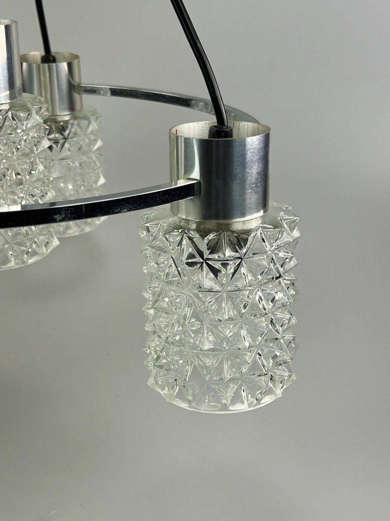60s 70s Lamp Fixture Ceiling Lamp Chandelier Glass Chrome Space Age For ...