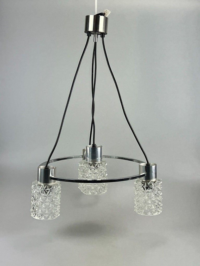 60s 70s Lamp Fixture Ceiling Lamp Chandelier Glass Chrome Space Age For ...
