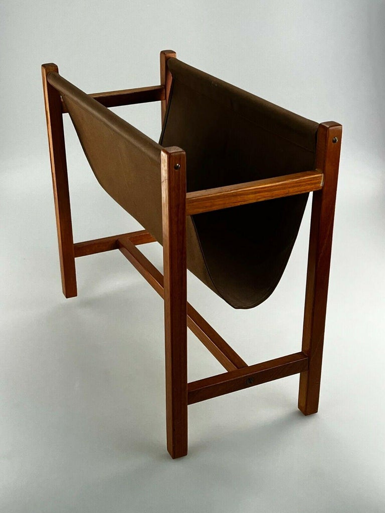 60s 70s Newspaper Holder Newspaper Rack Teak Mid Century Design For ...