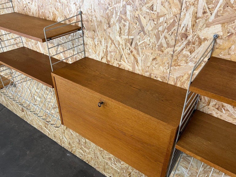 60's 70's oak string shelf module by Kajsa and Nils "Nisse" Strinning ...