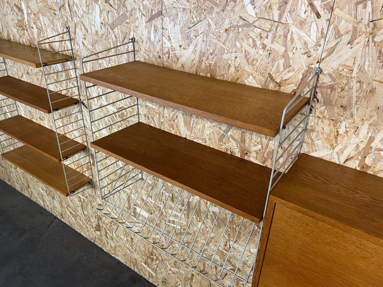 60's 70's oak string shelf module by Kajsa and Nils "Nisse" Strinning ...
