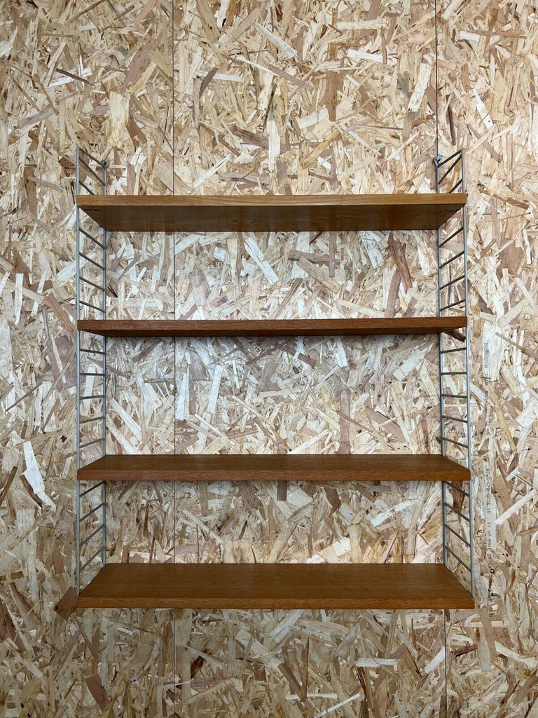60's 70's oak string shelf module by Kajsa and Nils "Nisse" Strinning ...