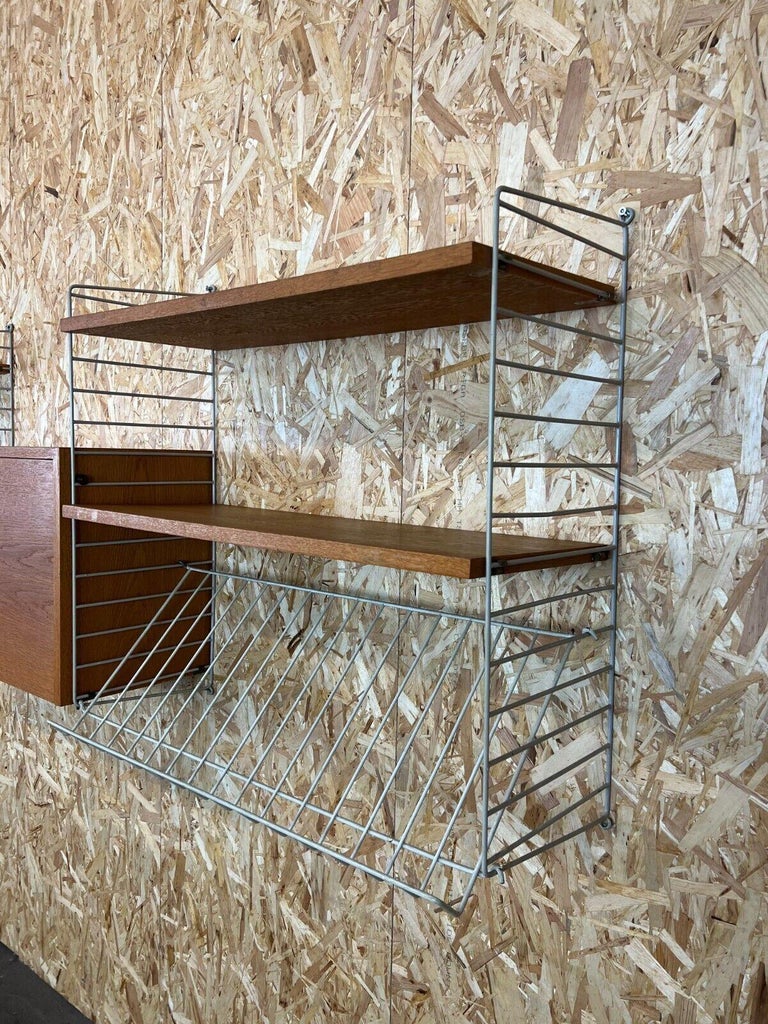 60's 70's oak string shelf module by Kajsa and Nils "Nisse" Strinning ...