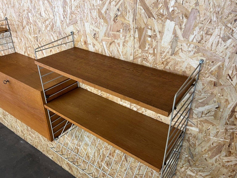 60's 70's oak string shelf module by Kajsa and Nils "Nisse" Strinning ...