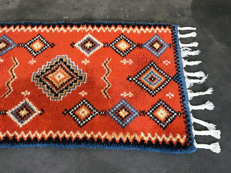 60s 70s Runner Rug Carpet Rug Space Age Flower Power Design For Sale at ...