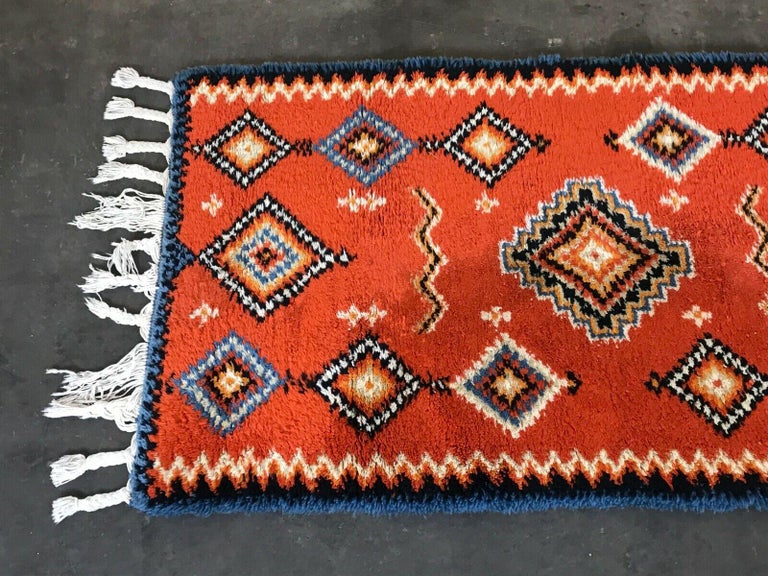 60s 70s Runner Rug Carpet Rug Space Age Flower Power Design For Sale at ...