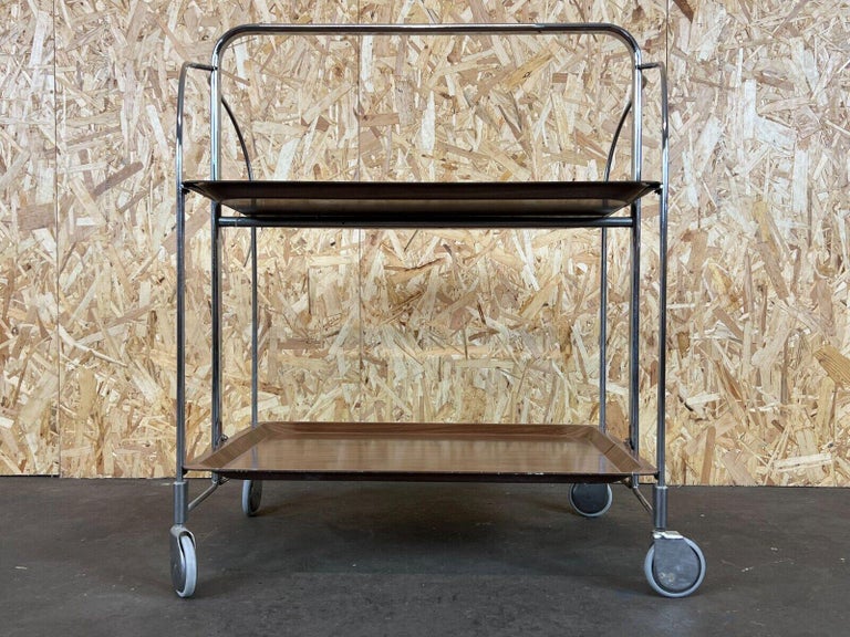 60s 70s Serving Trolley Dinett Side Table Space Age Brown Design For ...