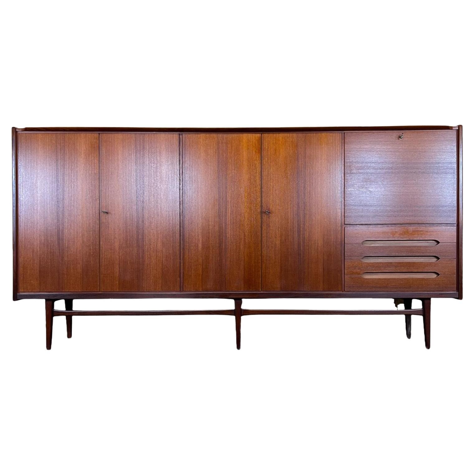 60s 70s Teak Sideboard Credenza Highboard Bartels Danish Modern Design ...