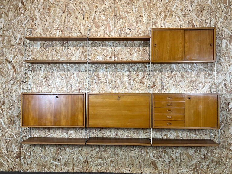 1960s/70s Teak String Shelf Module by Kajsa and Nils "Nisse" Strinning ...