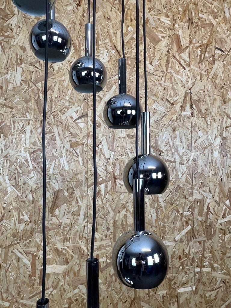 60s 70s Wortmann and Filz Cascade Lamp Ceiling Light Chrome Space Age ...