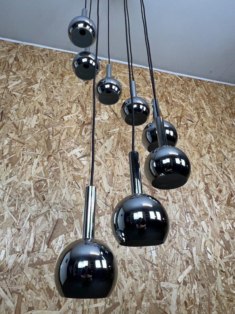 60s 70s Wortmann and Filz Cascade Lamp Ceiling Light Chrome Space Age ...
