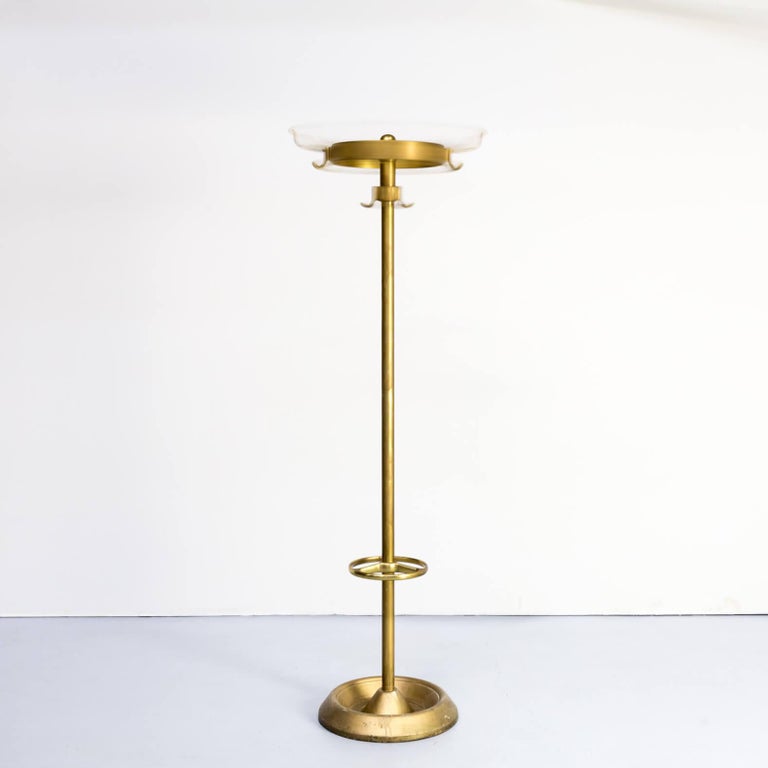 1960s Beautiful Brass Round and Freestanding Coat Rack, Rotatable Top ...