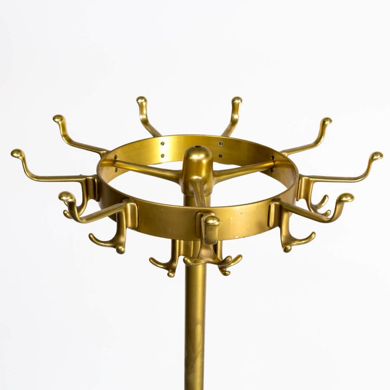 1960s Beautiful Brass Round and Freestanding Coat Rack, Rotatable Top ...