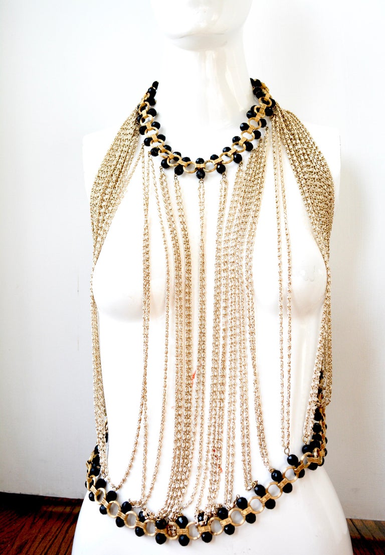 60s Body Chain Necklace / Halter For Sale at 1stDibs