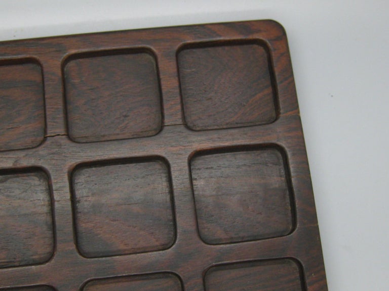 60's Don S Shoemaker for Senal Carved Rosewood Tic-tac-toe Game Mexico ...