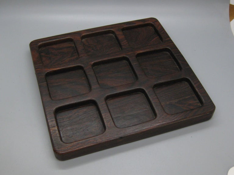 60's Don S Shoemaker for Senal Carved Rosewood Tic-tac-toe Game Mexico ...