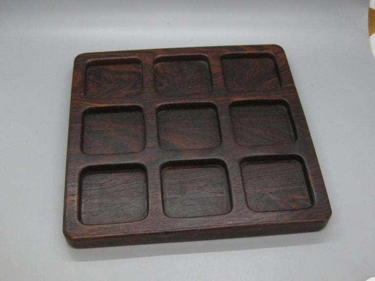 60's Don S Shoemaker for Senal Carved Rosewood Tic-tac-toe Game Mexico ...