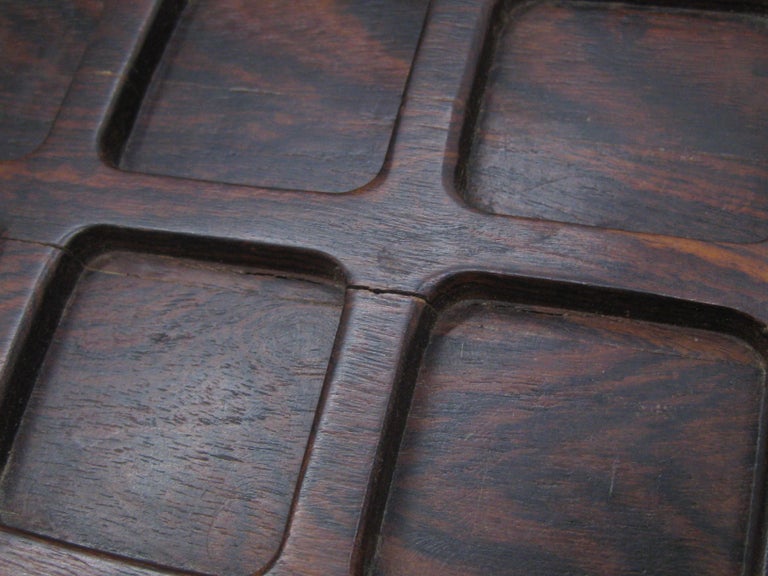 60's Don S Shoemaker for Senal Carved Rosewood Tic-tac-toe Game Mexico ...