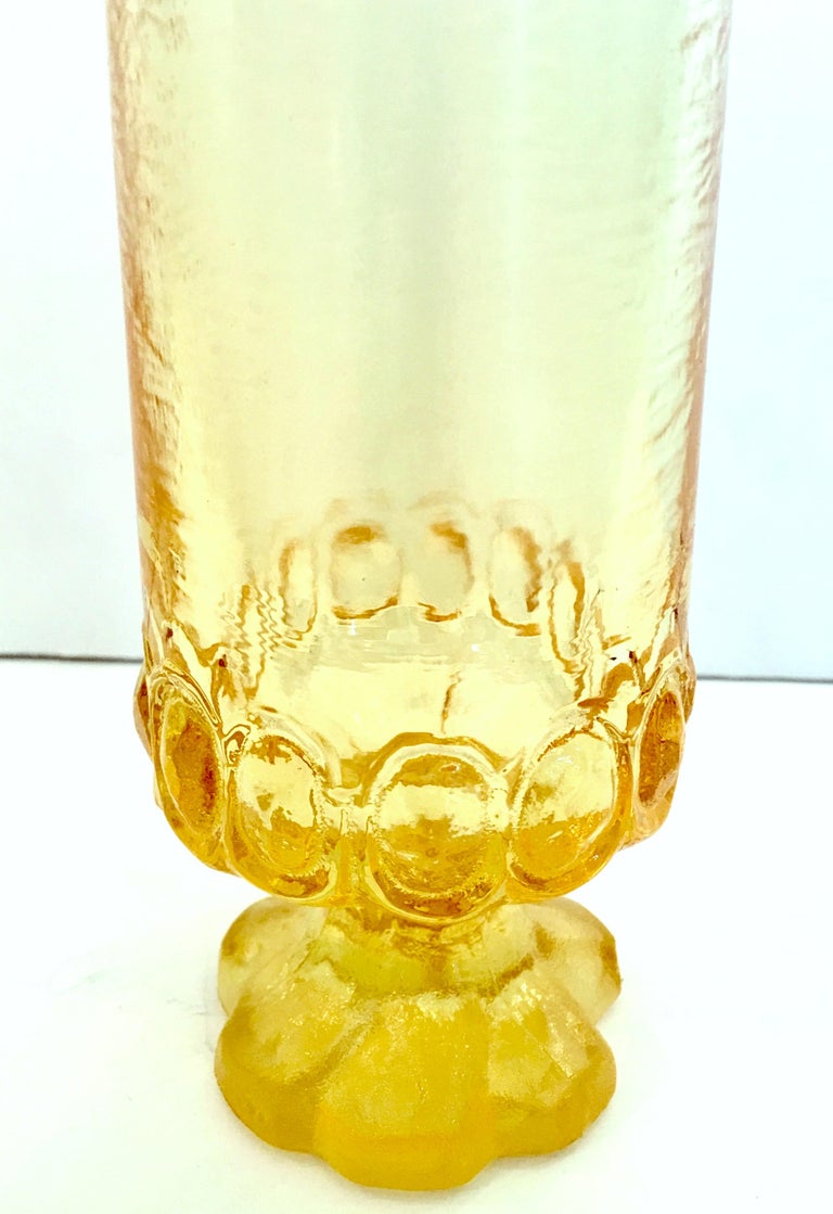 60'S "Thumbprint" Blown Glass Footed Stem Drink Glasses By, Franciscan ...