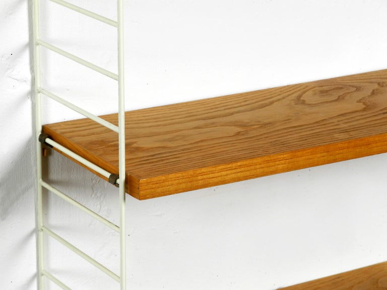 1960s Nisse Strinning String Wall Shelf with White Ladders and Shelf ...