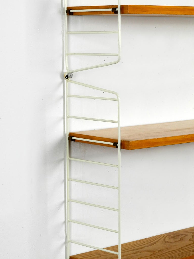 1960s Nisse Strinning String Wall Shelf with White Ladders and Shelf ...