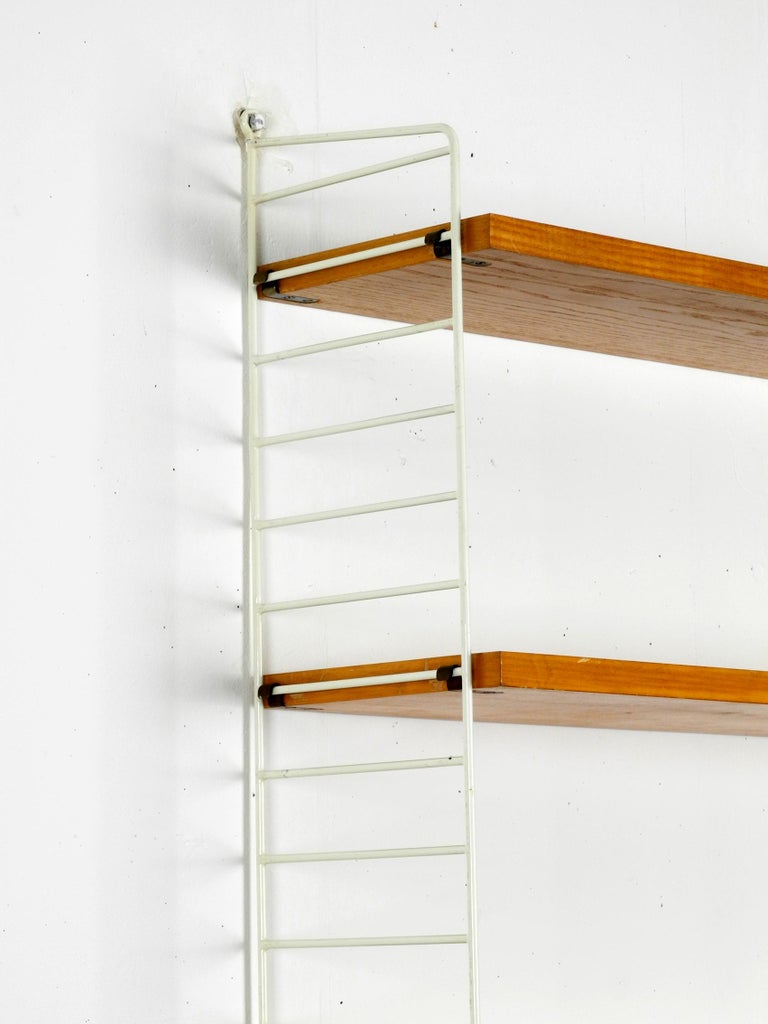 1960s Nisse Strinning String Wall Shelf with White Ladders and Shelf ...