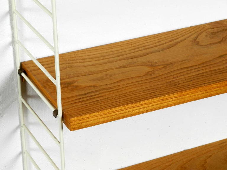 1960s Nisse Strinning String Wall Shelf with White Ladders and Shelf ...