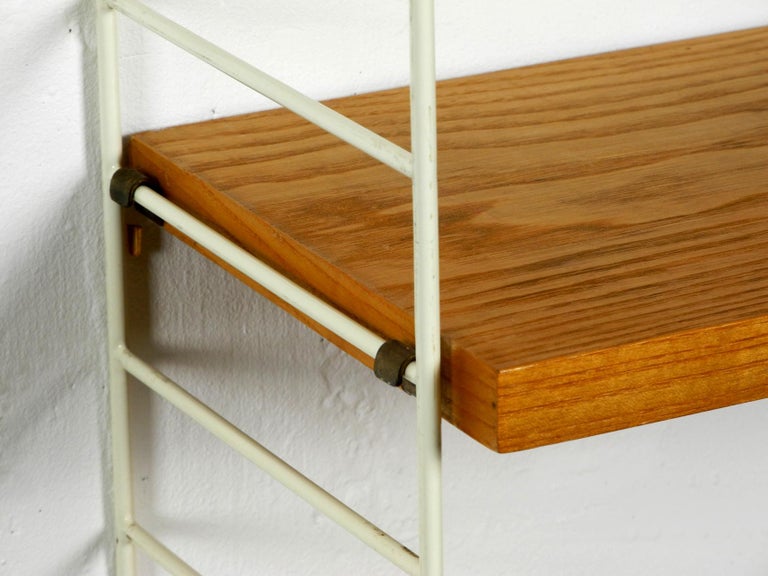 1960s Nisse Strinning String Wall Shelf with White Ladders and Shelf ...