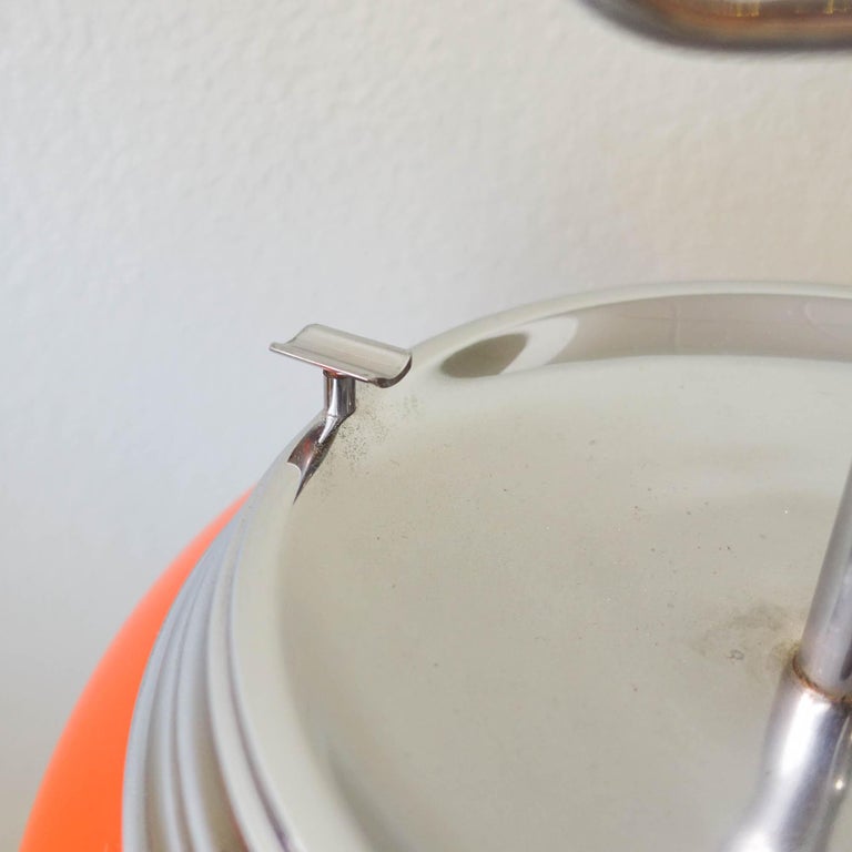 60’s Orange Portuguese Opaline Glass Ashtray Floor Lamp For Sale at 1stDibs