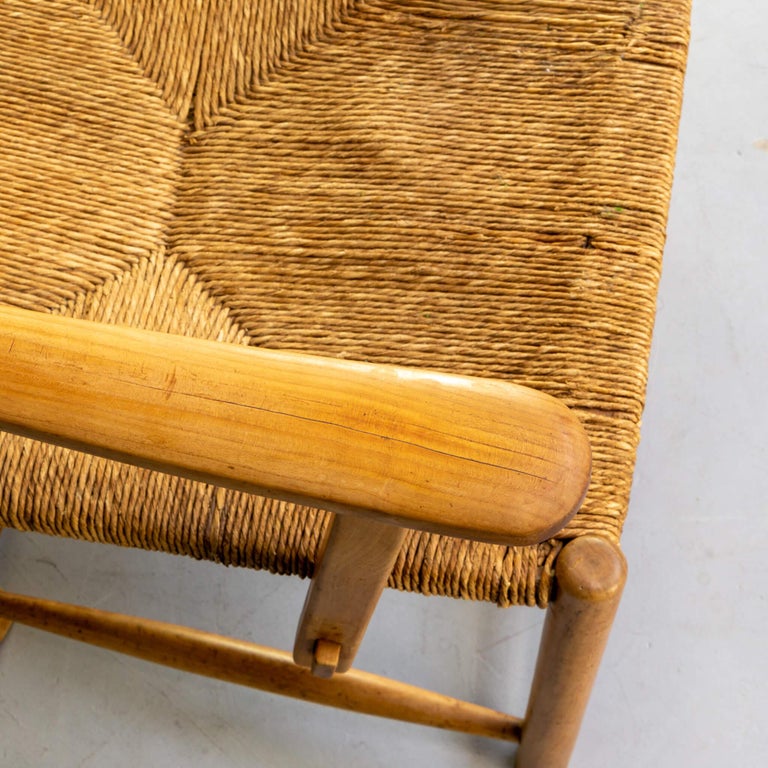 60s Orkney Oak Wooden and Wicker Chair For Sale at 1stDibs