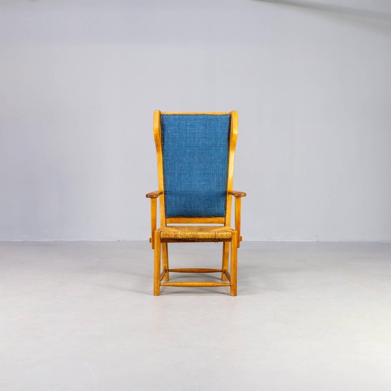 60s Orkney Oak Wooden and Wicker Chair For Sale at 1stDibs
