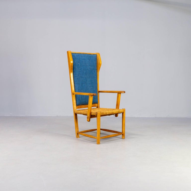 60s Orkney Oak Wooden and Wicker Chair For Sale at 1stDibs