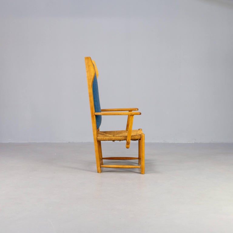 60s Orkney Oak Wooden and Wicker Chair For Sale at 1stDibs