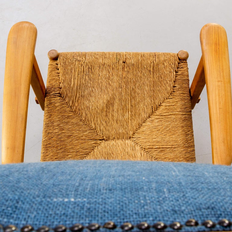 60s Orkney Oak Wooden and Wicker Chair For Sale at 1stDibs