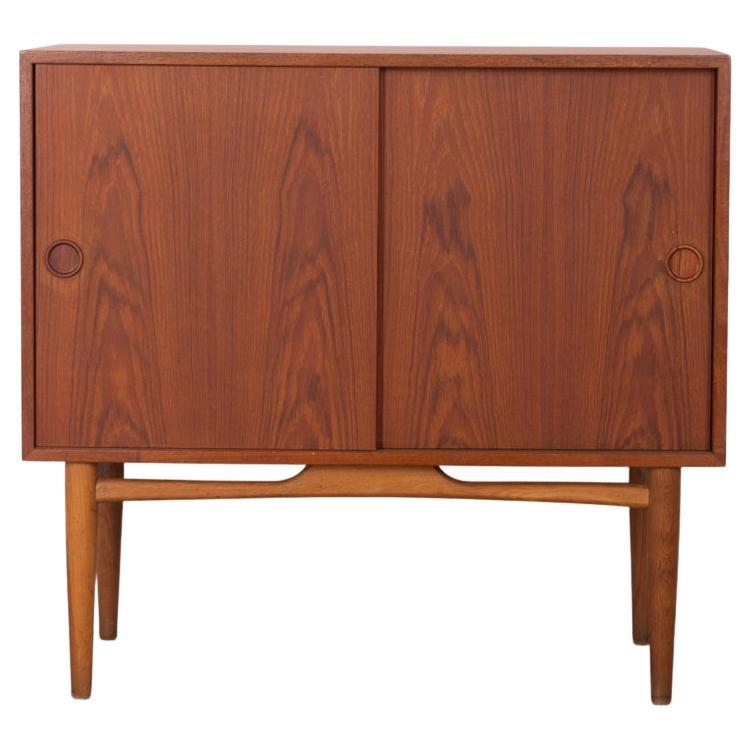 Vintage Sideboard 60s in Teak Wood with Two Doors Danish Design at 1stDibs