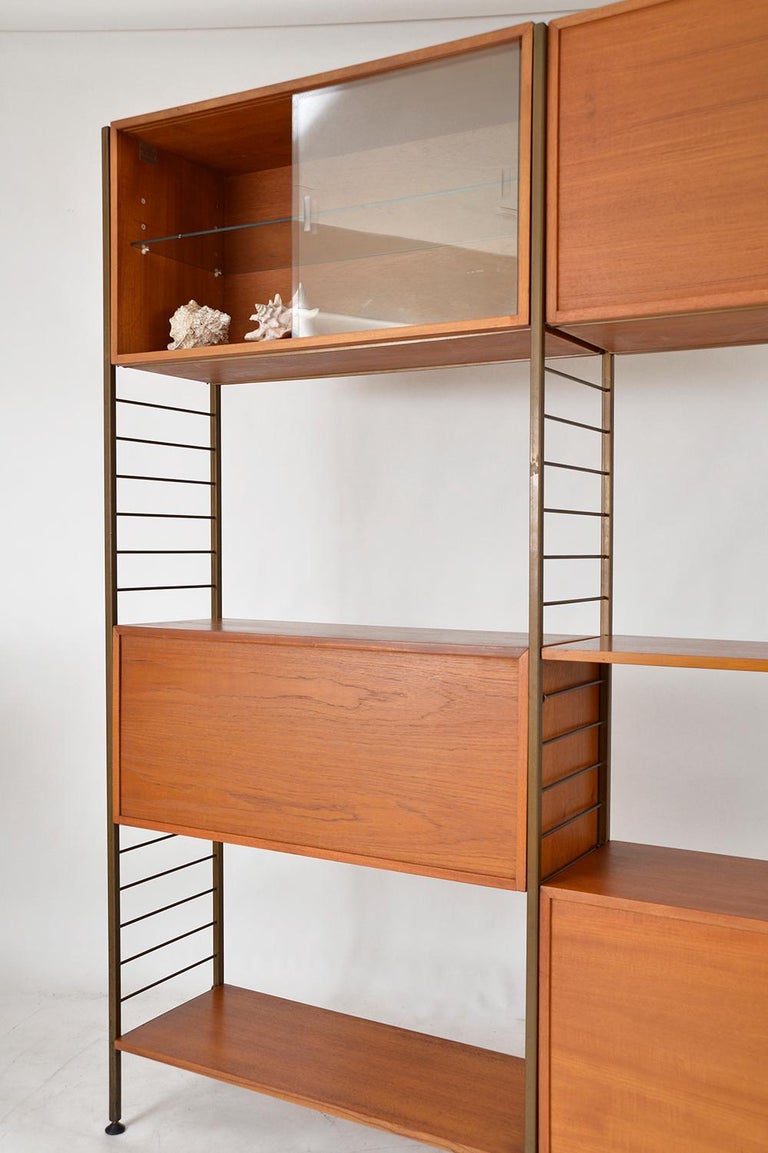 60s Staples Ladderax Freestanding Modular Teak Shelving System Room ...